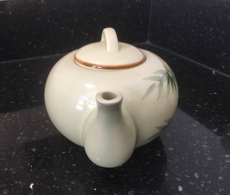World Market Green Bamboo Tea Set With 3 Cup Teapot & 3 Matching Cups ...