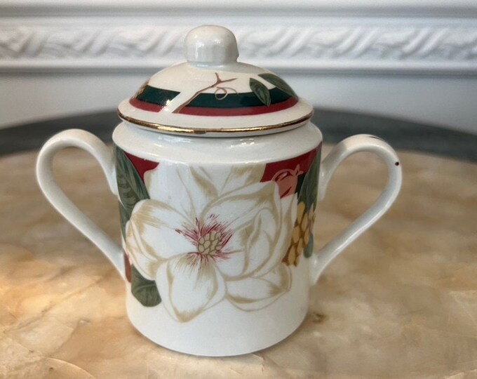 Vintage Tienshan Fine China Magnolia Pattern Sugar Bowl - Etsy