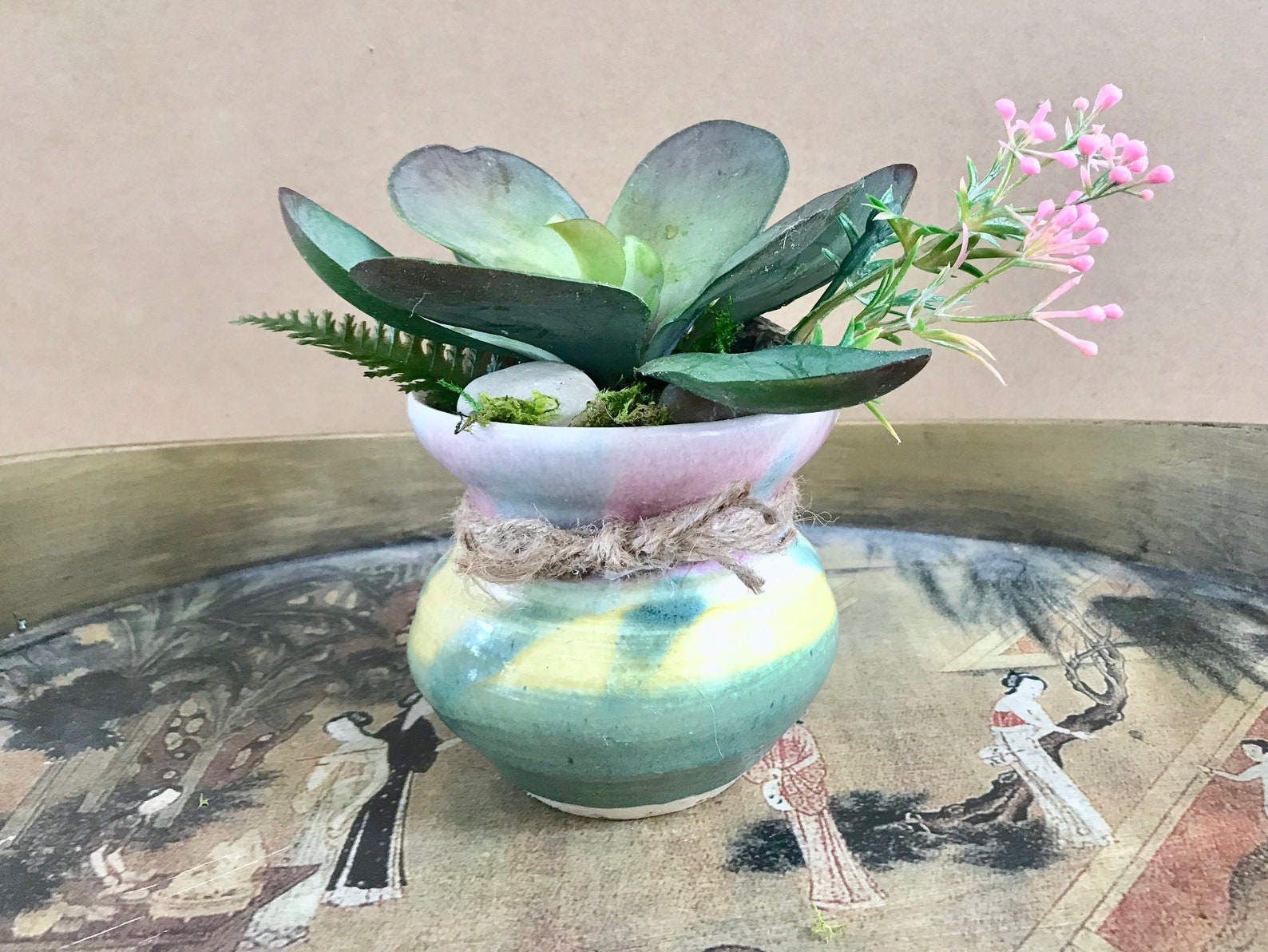 Decorative Planter in A Multi-colored Ceramic Planter With | Etsy