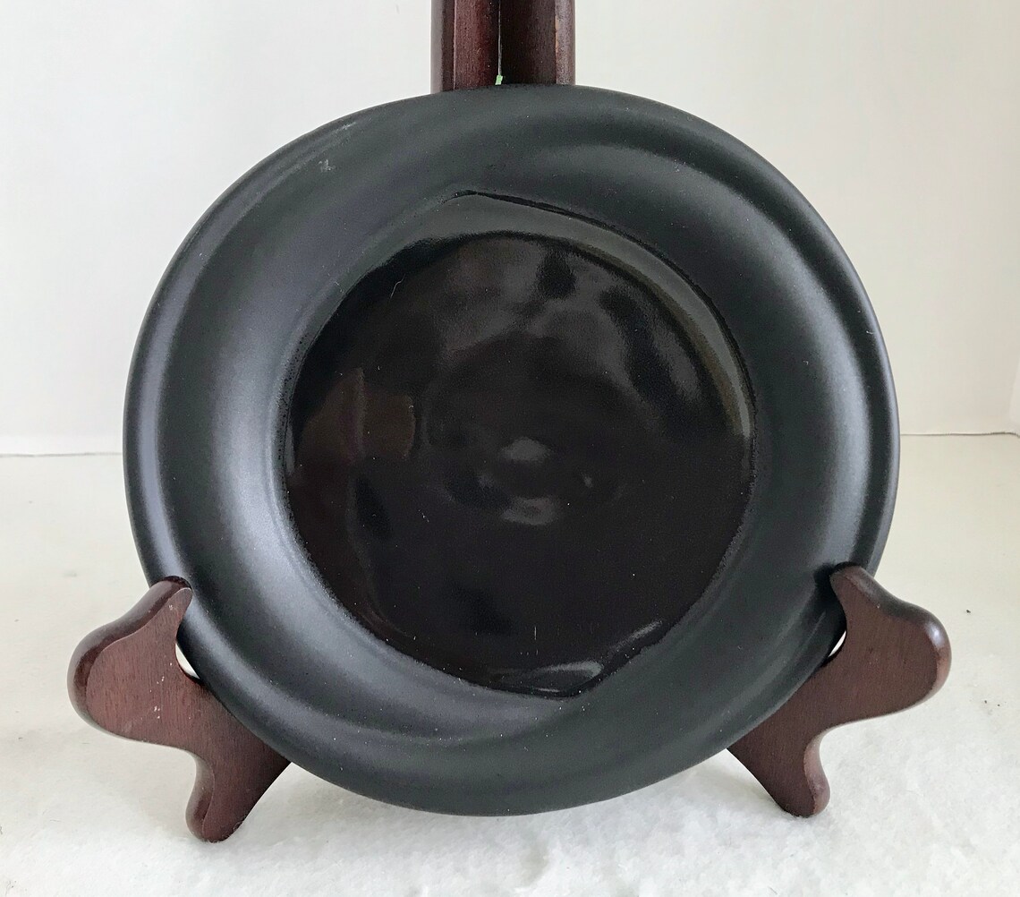 Peter Saenger Matte Black Art Pottery 7 1/4" Salad Plate - Etsy