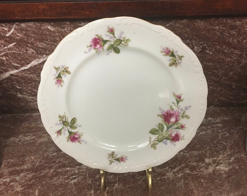 Noritake Rosemarie Japan Moss Rose 10" Dinner Plate With Scalloped ...
