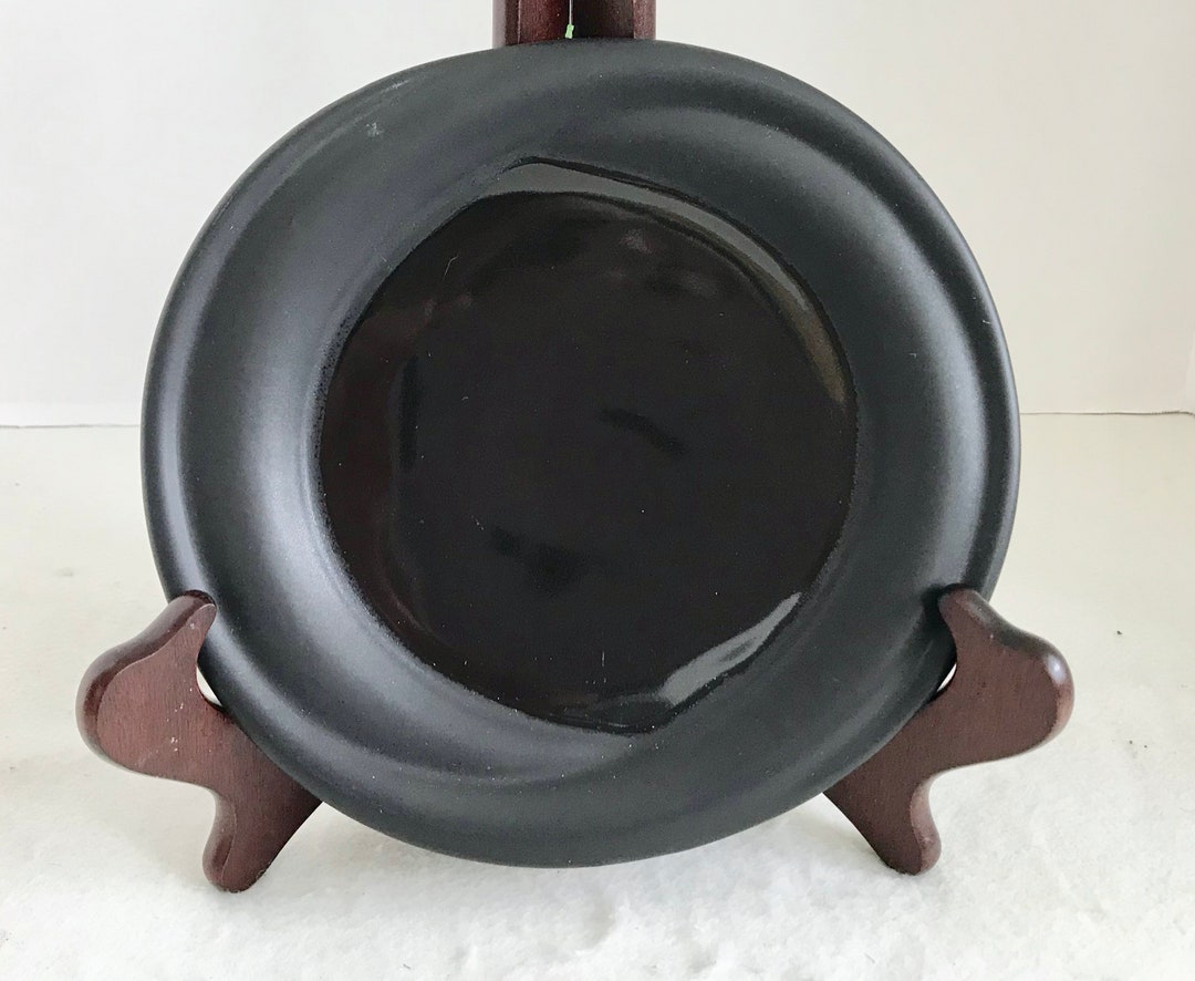 Peter Saenger Matte Black Art Pottery 7 1/4" Salad Plate - Etsy