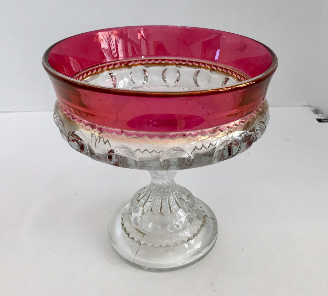 Vintage Indiana Glass Colony Ruby Red Thumbprint 7 1/2 | Etsy