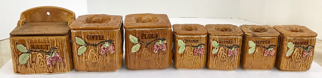 Vintage 7 Piece Ceramic Spice Container Set Made in Japan - Etsy