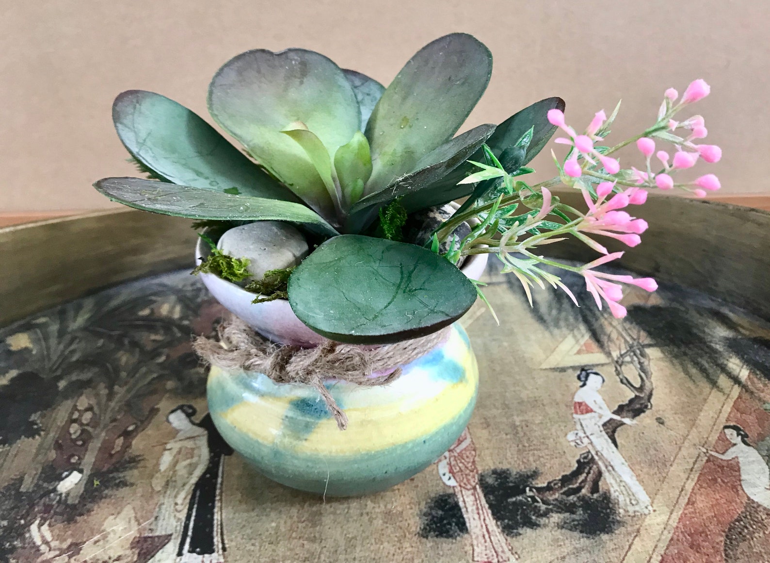 Decorative Planter in A Multi-colored Ceramic Planter With | Etsy