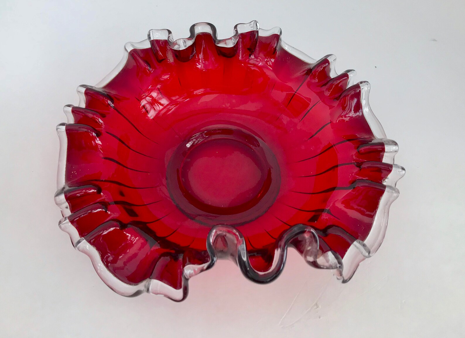 Rare Fenton Ruby Red Silver Crest 9 1/4 3 in 1 Low Bowl - Etsy