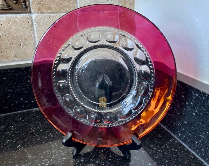 Indiana Glass Colony Ruby Red Thumbprint 8 1/4 Salad Plate - Etsy