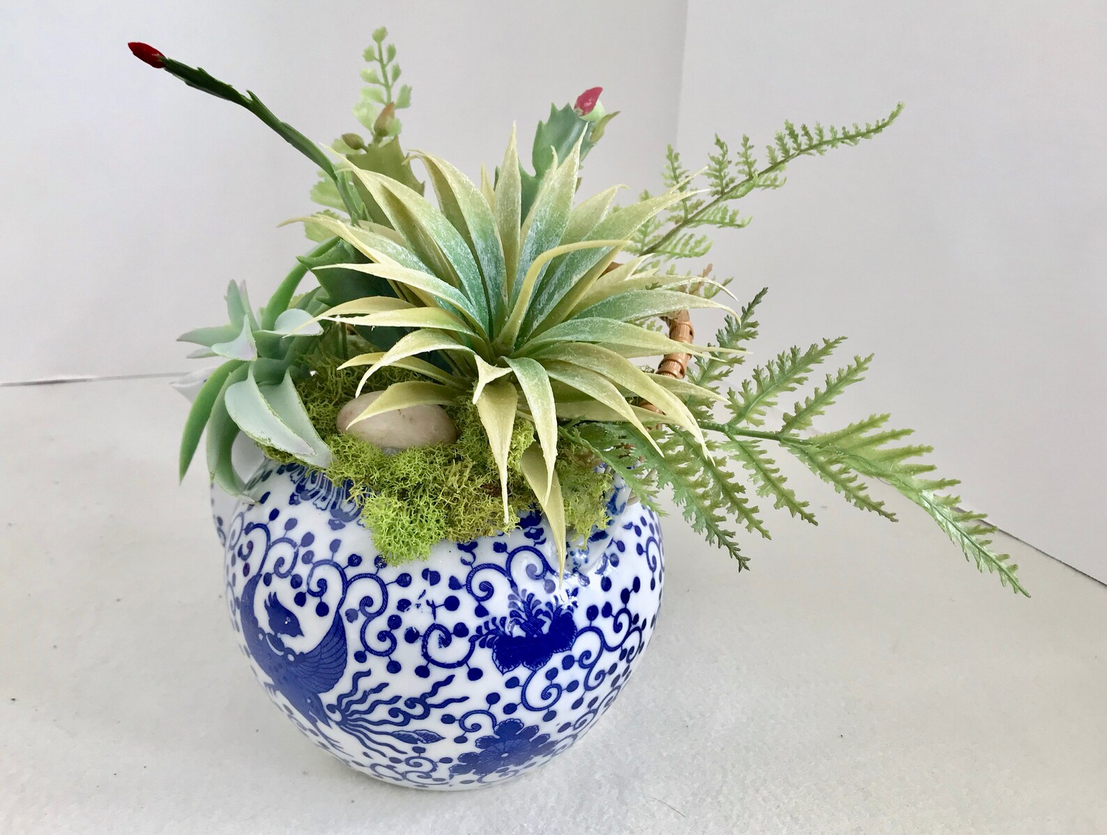 Flying Phoenix/turkey Decorative Planter With Christmas Cactus - Etsy