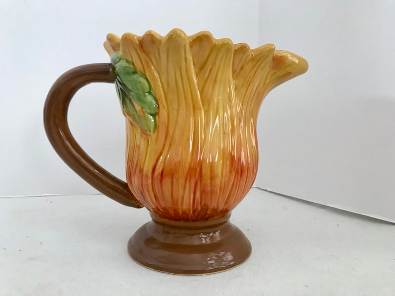 Maxcera Terra Cotta Hand Painted Sunflower 50 Ounce Pitcher - Etsy
