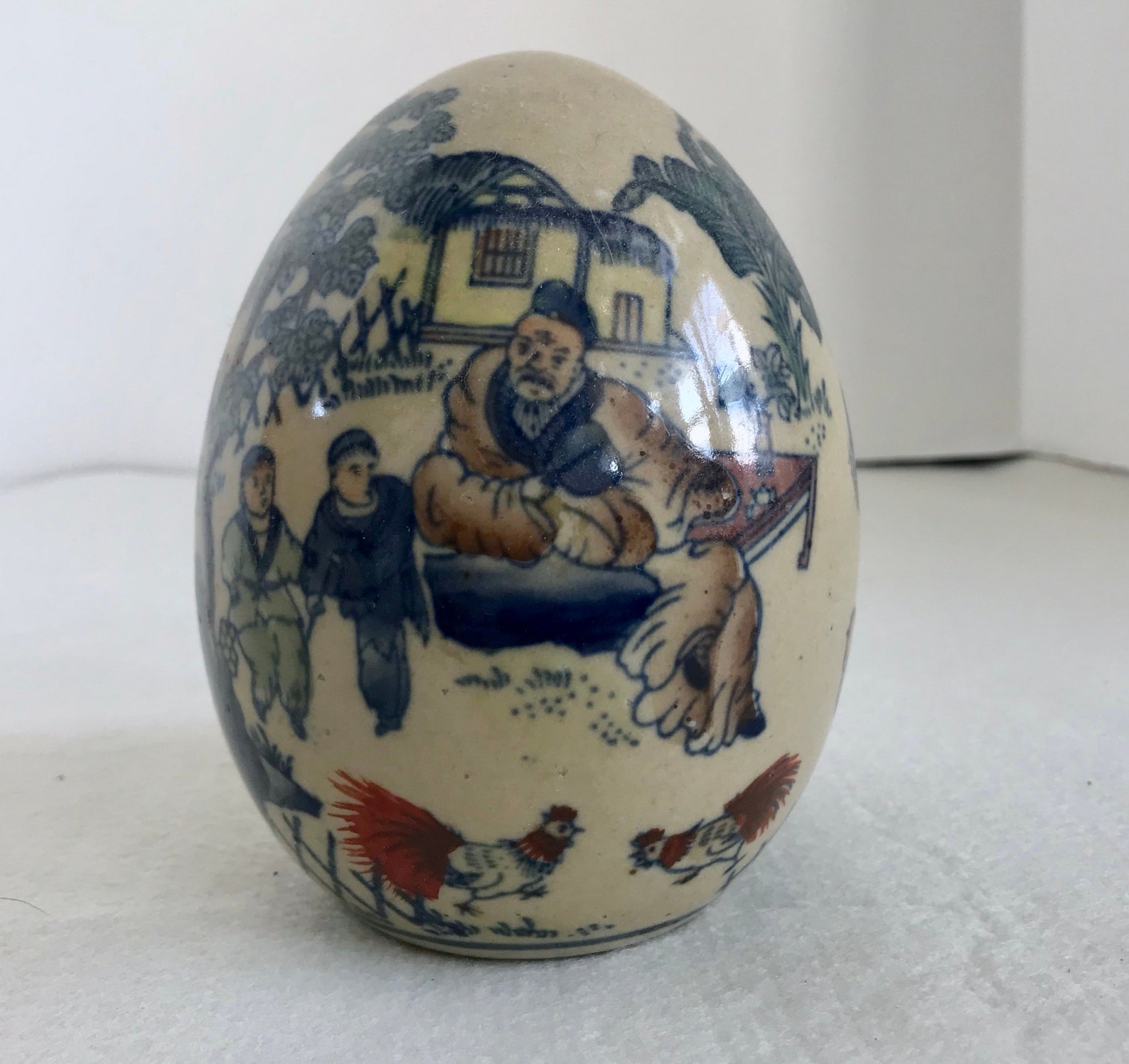 Bombay China 5 1/2 Decorative Egg With Chinese Design | Etsy
