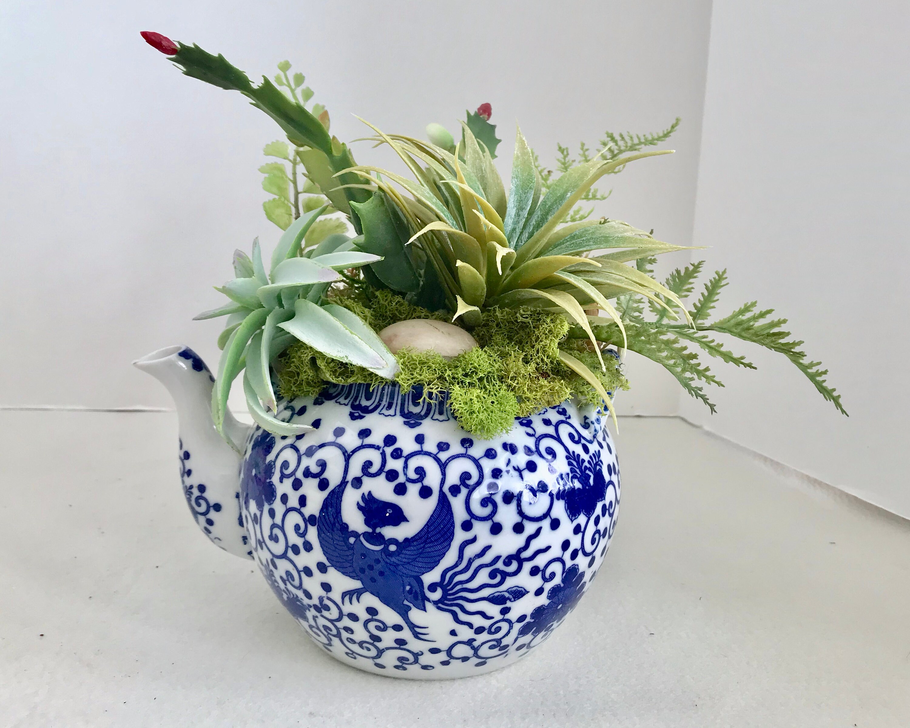 Flying Phoenix/turkey Decorative Planter With Christmas Cactus - Etsy