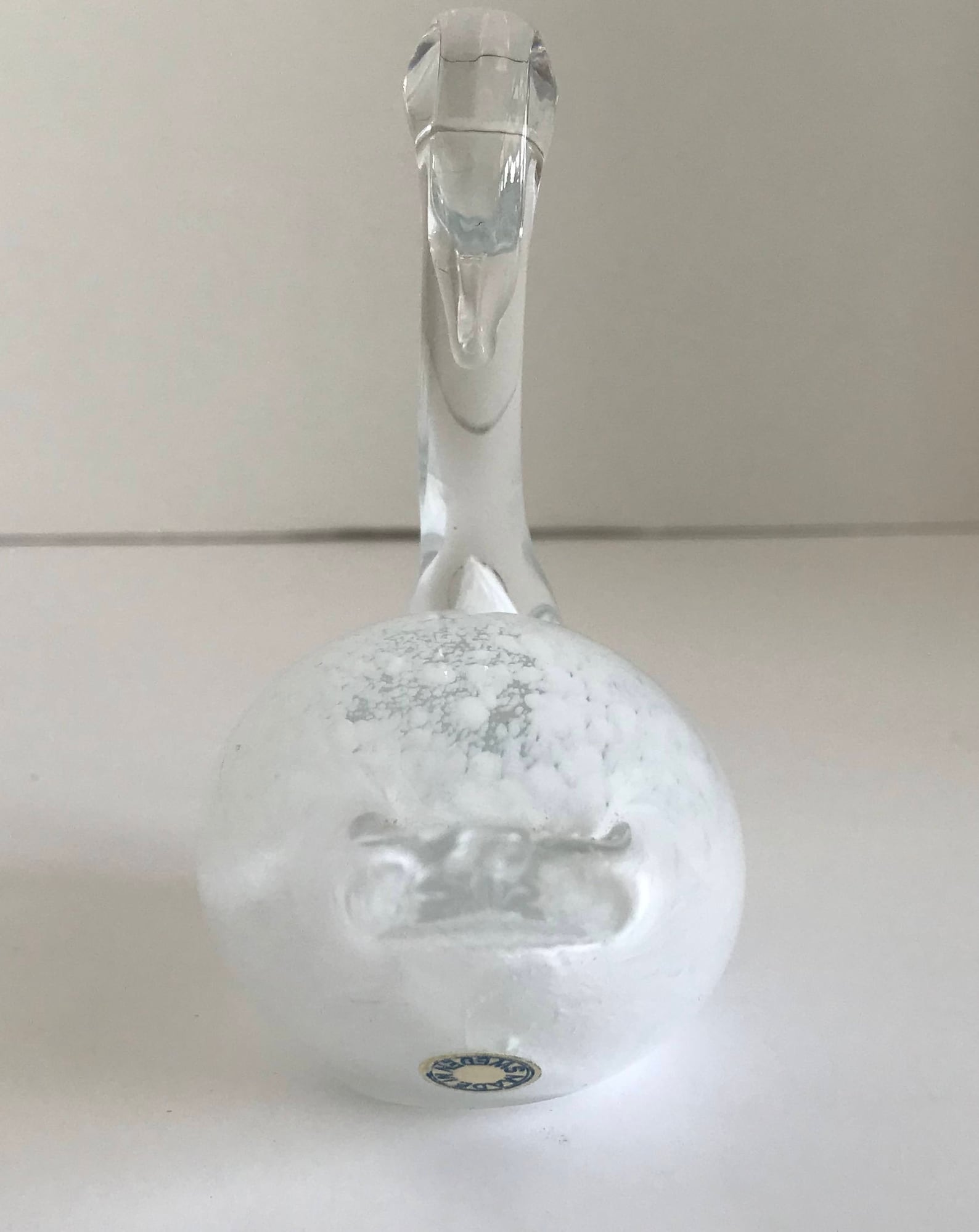 Marcolin Glass White and Clear Swan Made in Sweden - Etsy