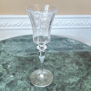 Vintage Etched Floral Scroll Paneled Stemware 8 1/2" Tall Champagne ...