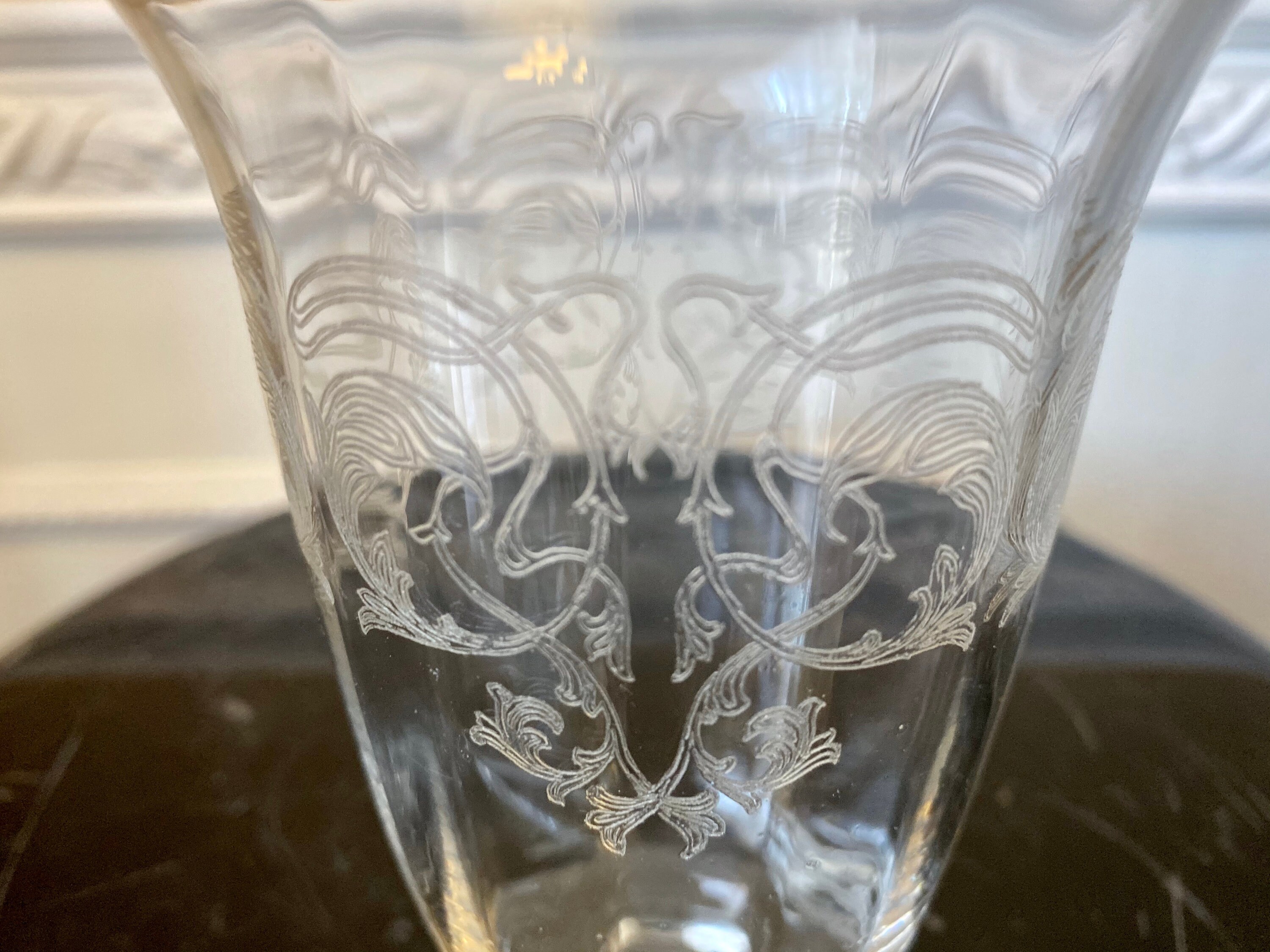 Vintage Etched Scroll Paneled Stemware 10 Ounce Juice/water Glass - Etsy