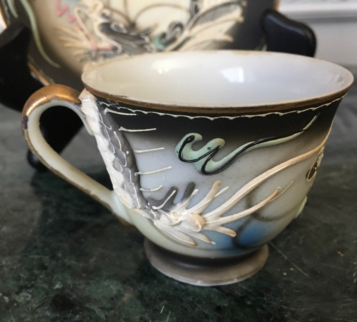 Vintage 1950s Dragon Ware 1955 Kutani Moriage Geisha - Etsy