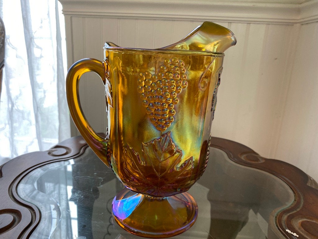 Indiana Glass Iridescent Amber Large 11 Harvest Grape | Etsy