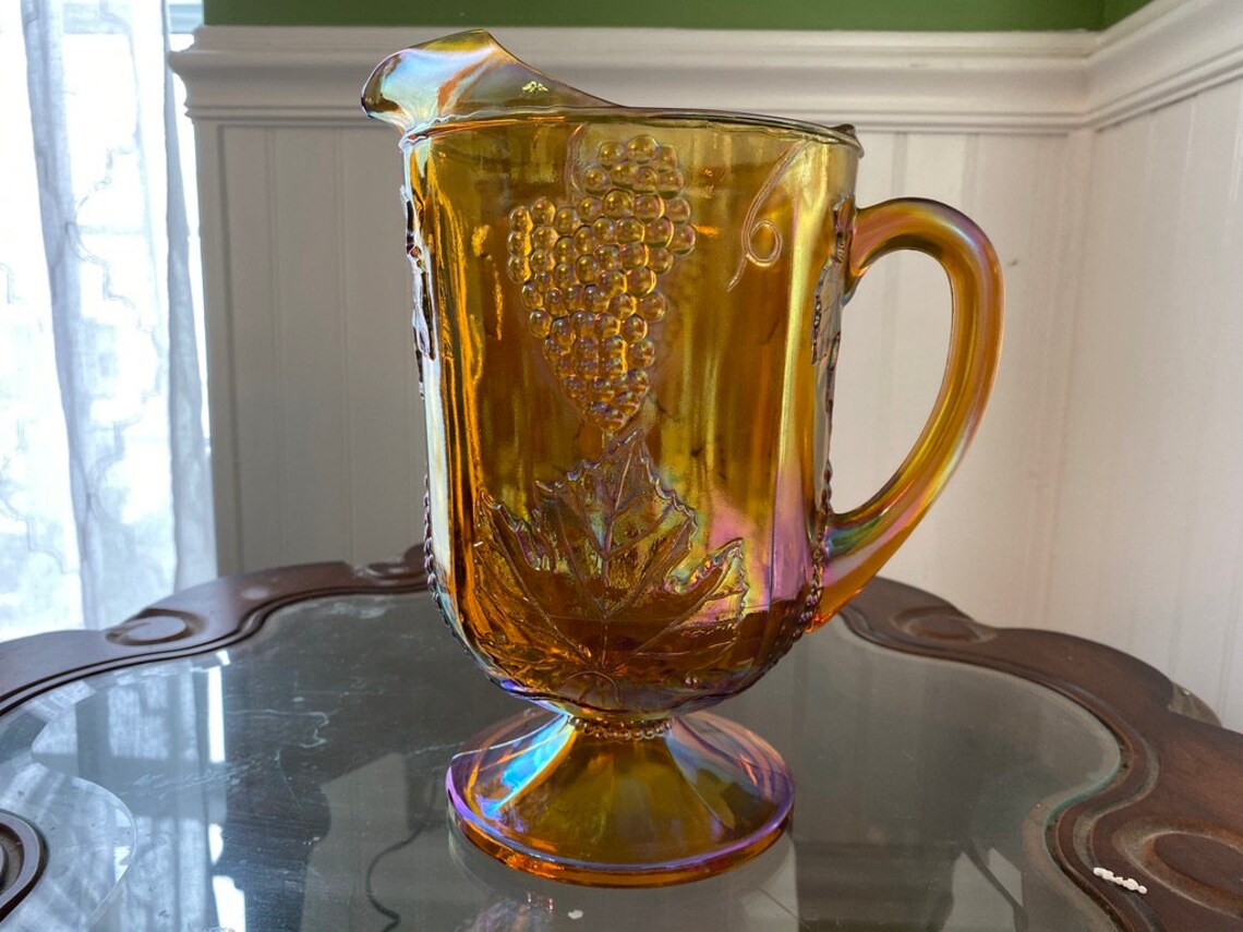 Indiana Glass Iridescent Amber Large 11 Harvest Grape | Etsy
