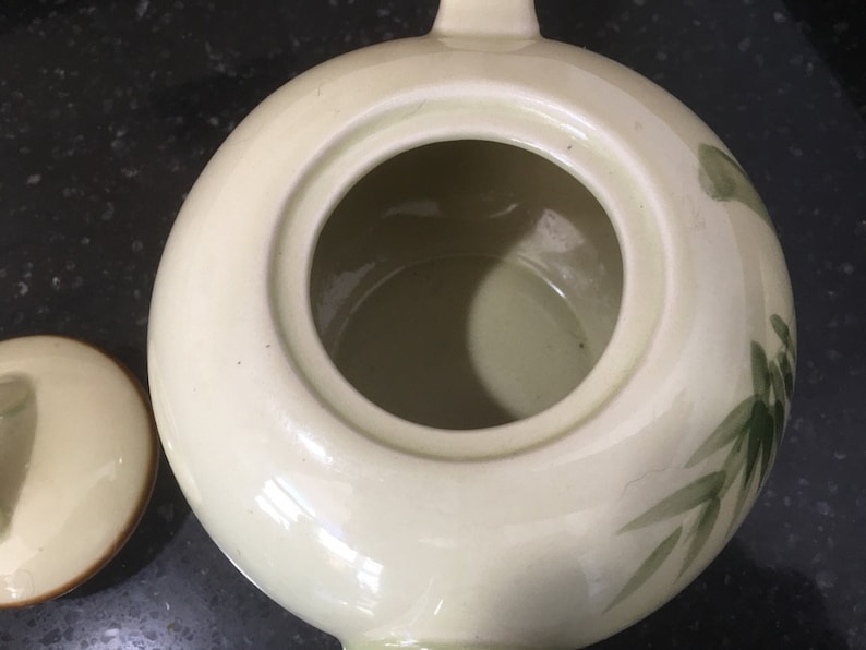 World Market Green Bamboo Tea Set With 3 Cup Teapot & 3 Matching Cups ...