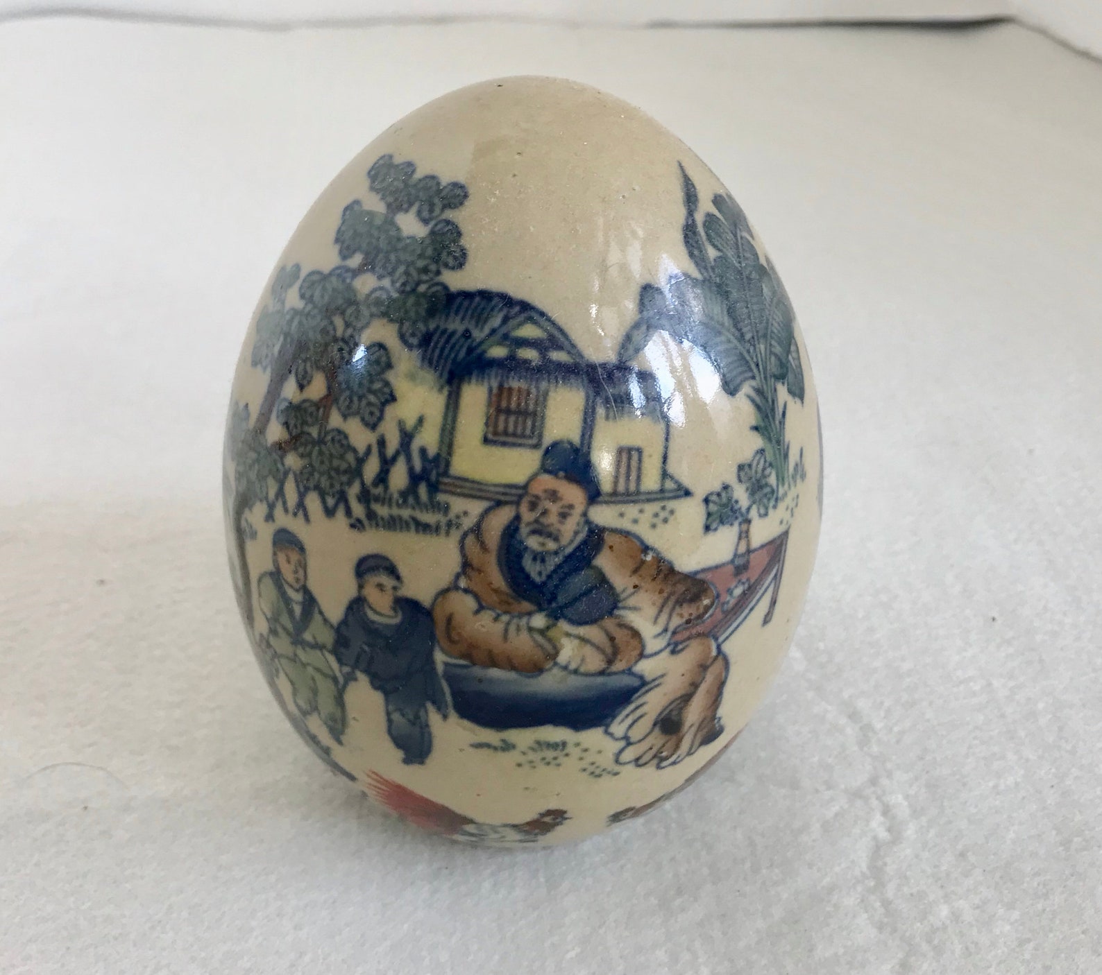 Bombay China 5 1/2 Decorative Egg With Chinese Design | Etsy