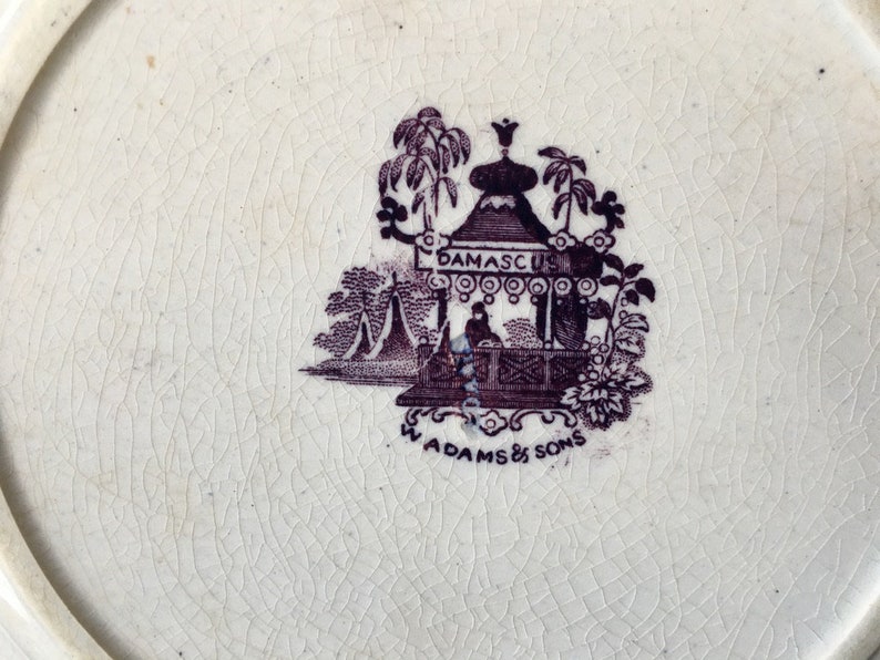 Vintage W Adams & Sons Damascus Flow Purple 9 Dinner - Etsy