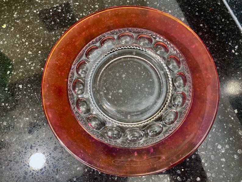 Indiana Glass Colony Ruby Red Thumbprint 8 1/4 Salad - Etsy