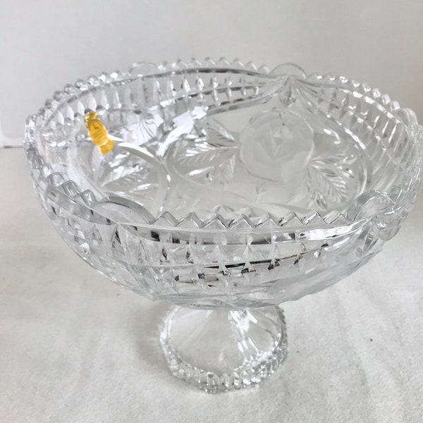 Crystal Glass Imperlux Compote Bowl - Etsy