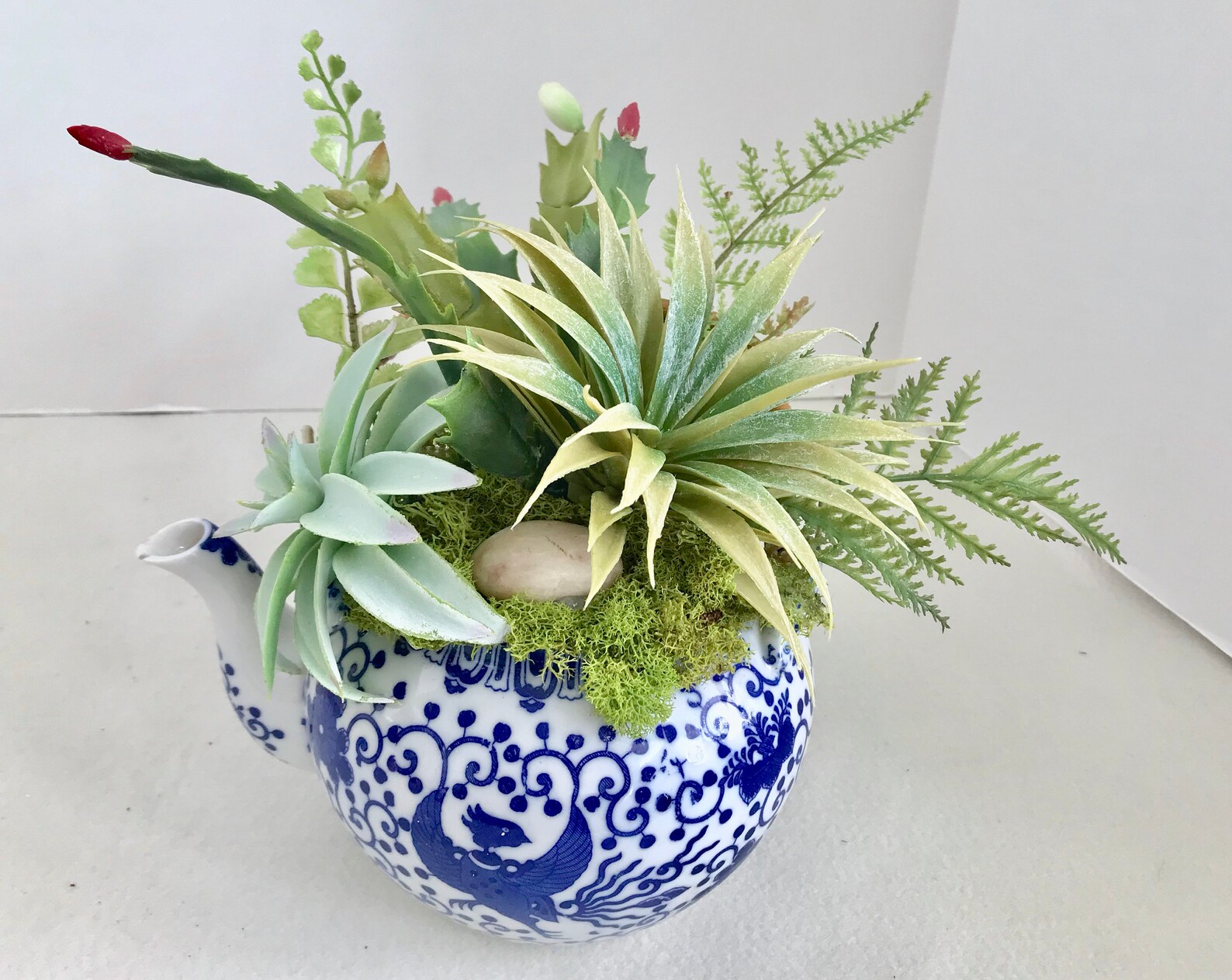 Flying Phoenix/turkey Decorative Planter With Christmas Cactus - Etsy