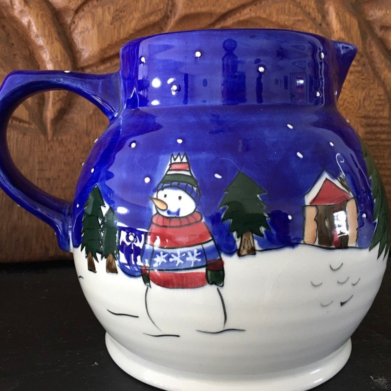 Snowman Pitcher - Etsy