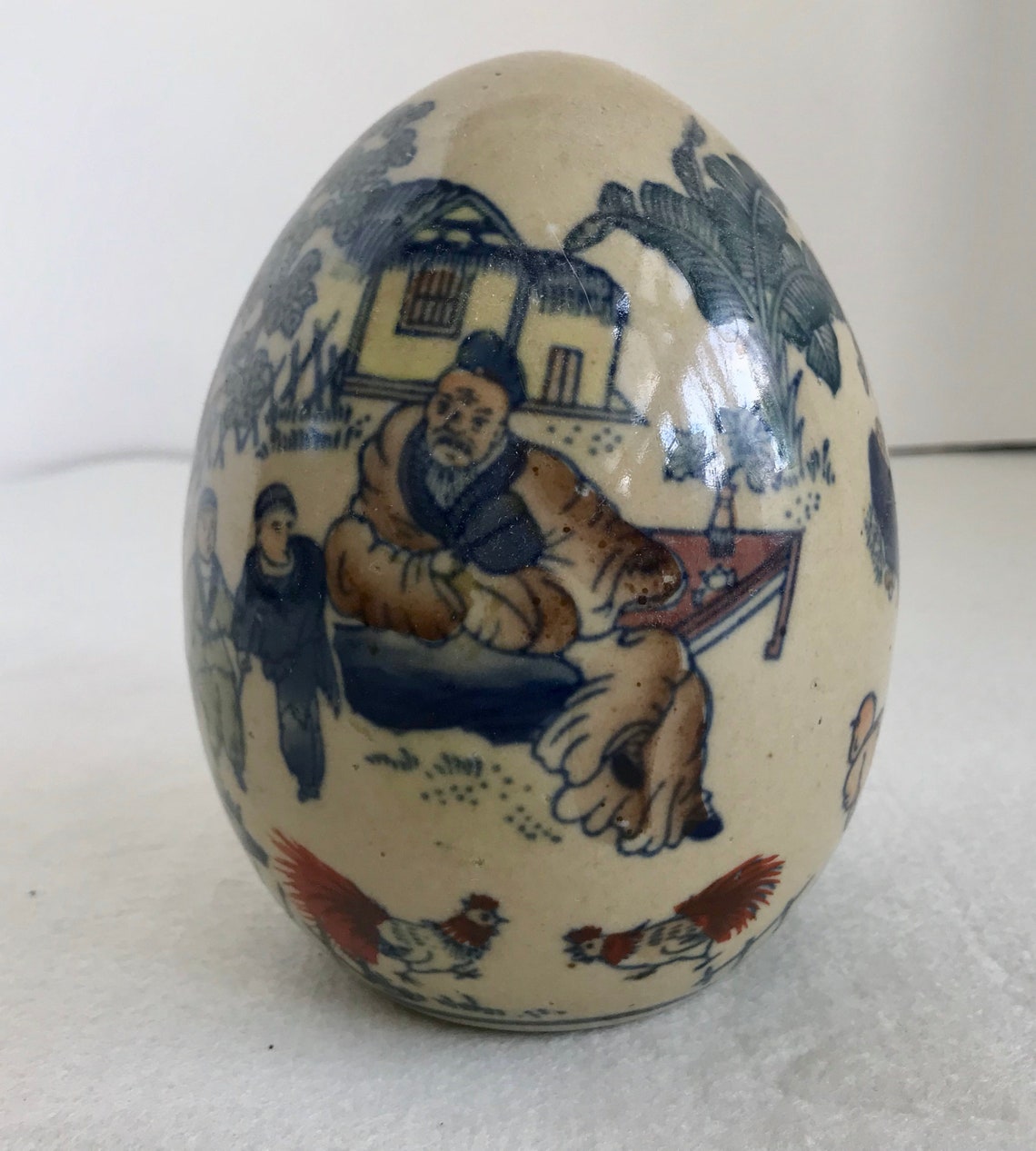 Bombay China 5 1/2 Decorative Egg With Chinese Design | Etsy