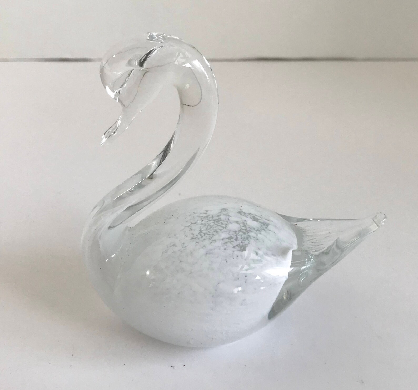 Marcolin Glass White and Clear Swan Made in Sweden - Etsy