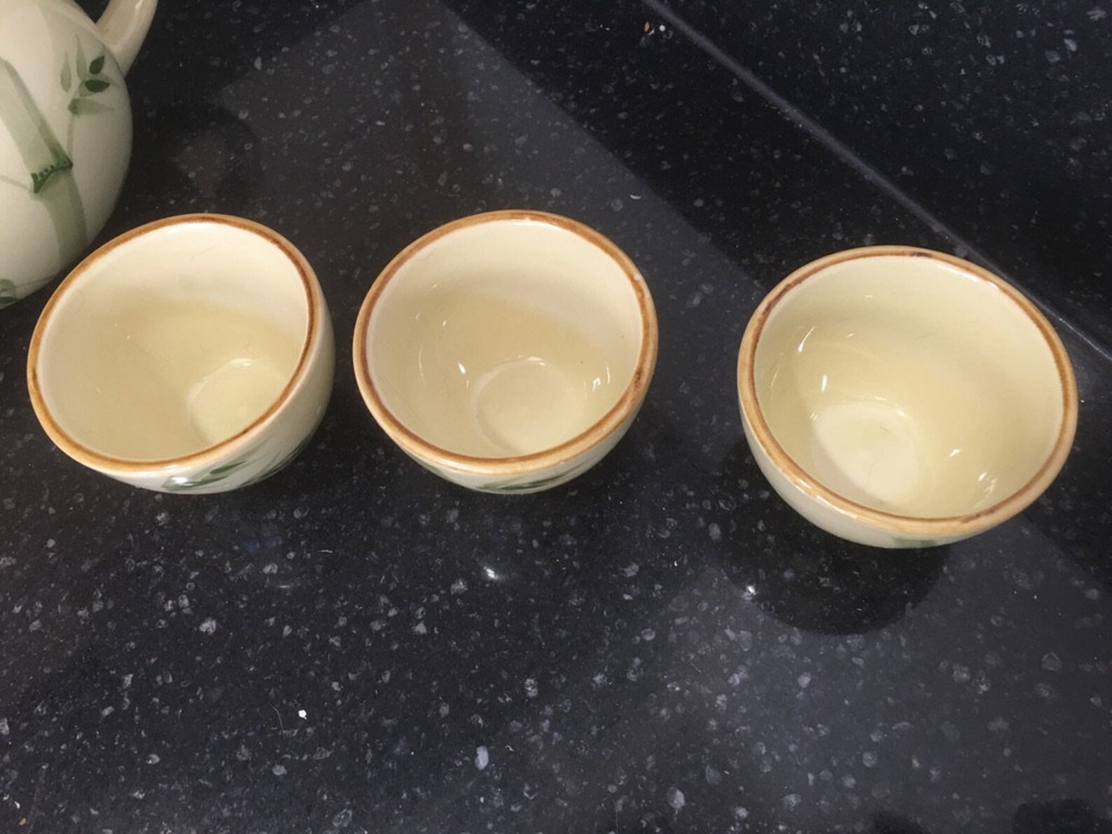 World Market Green Bamboo Tea Set With 3 Cup Teapot & 3 - Etsy