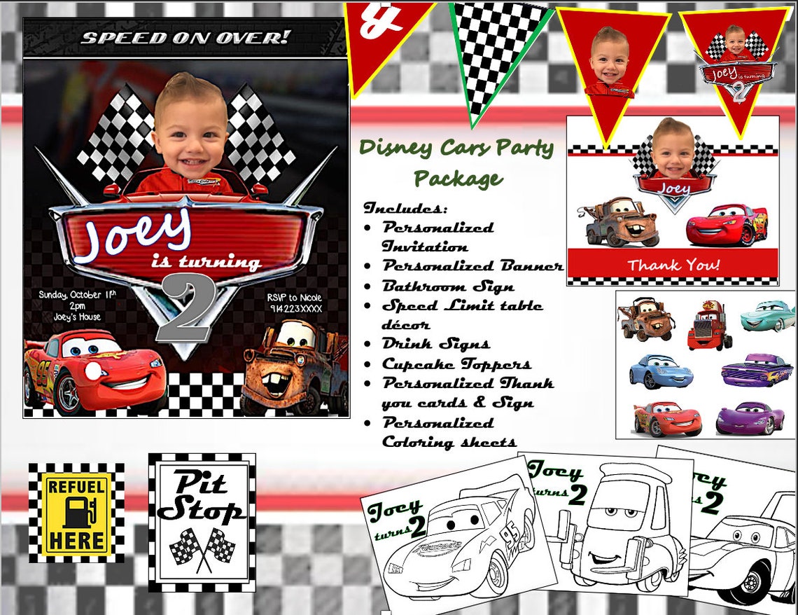 Personalized DISNEY CARS Birthday Bundle - Etsy