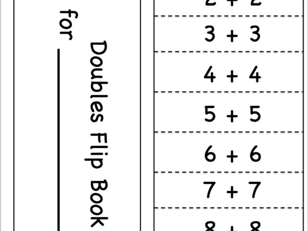 Doubles Student Flip Book (grades K-1) - Etsy