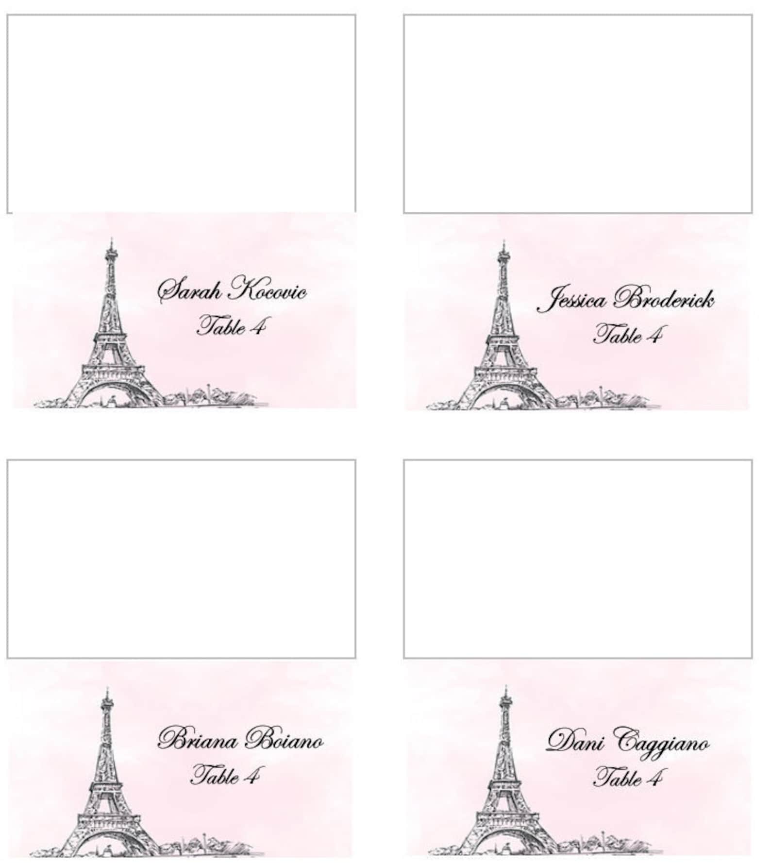 Paris Themed Place Cards - Etsy