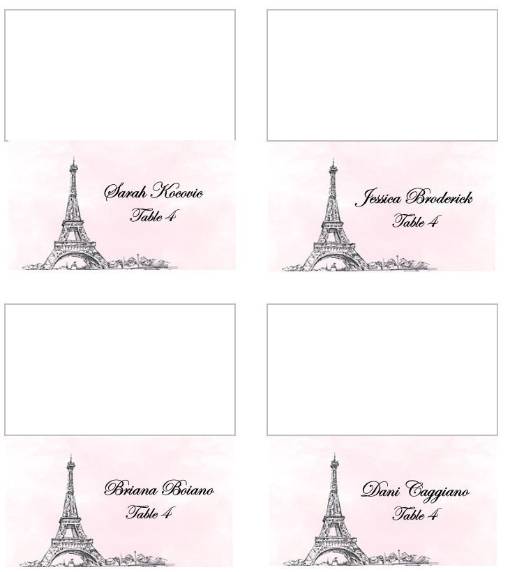 Paris Themed Place Cards - Etsy