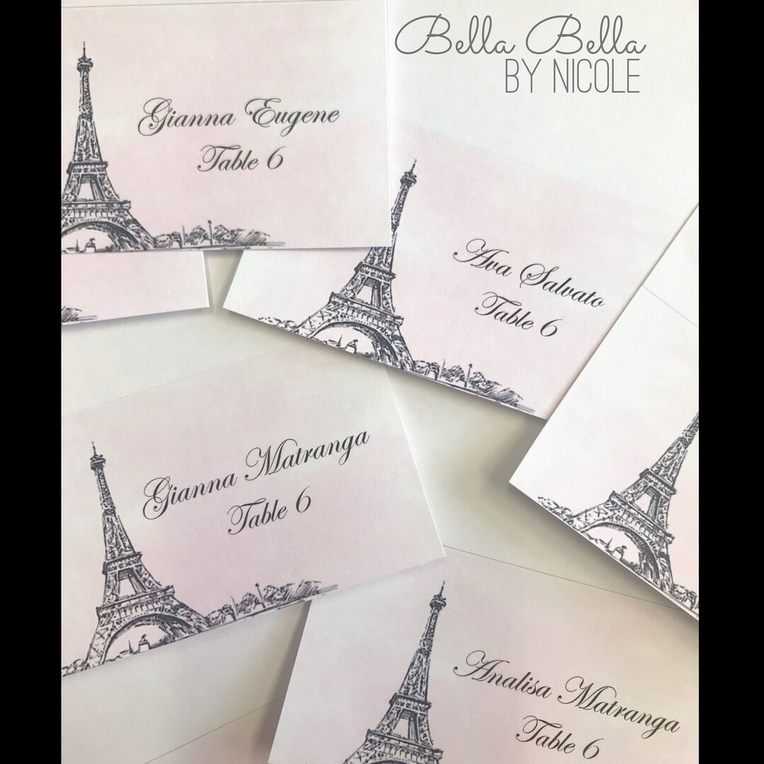 Paris Themed Place Cards - Etsy