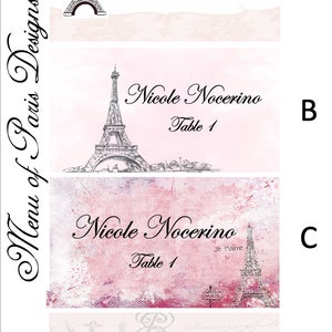 Paris Themed Place Cards - Etsy