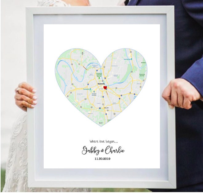Heart Map for Couples - Etsy