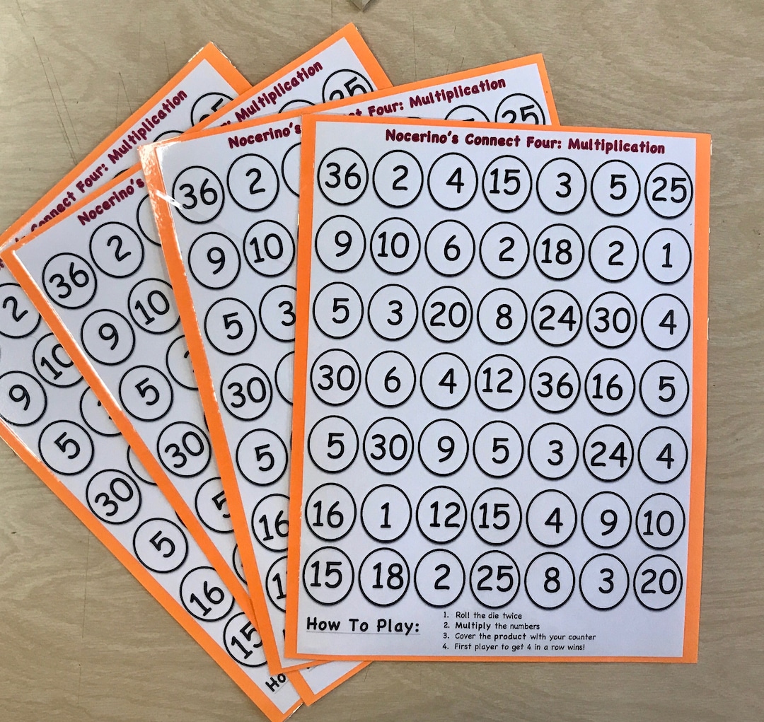 Multiplication Connect Four Educational Game - Etsy