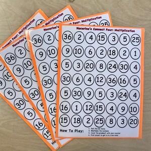 Multiplication Connect Four Educational Game - Etsy