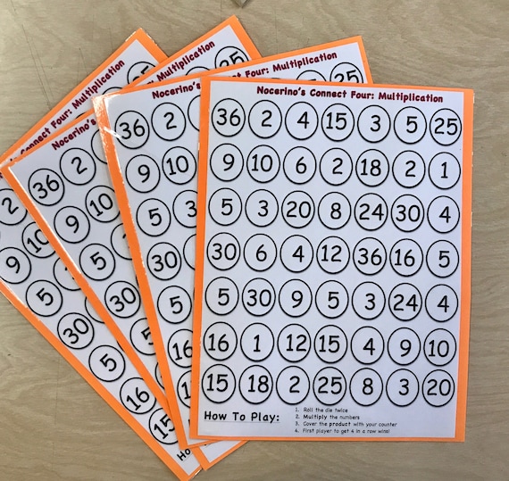 Multiplication Connect Four Educational Game | Etsy