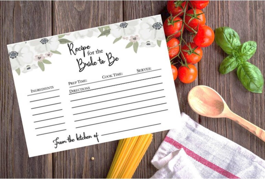 Recipe for the Bride to Be - Etsy