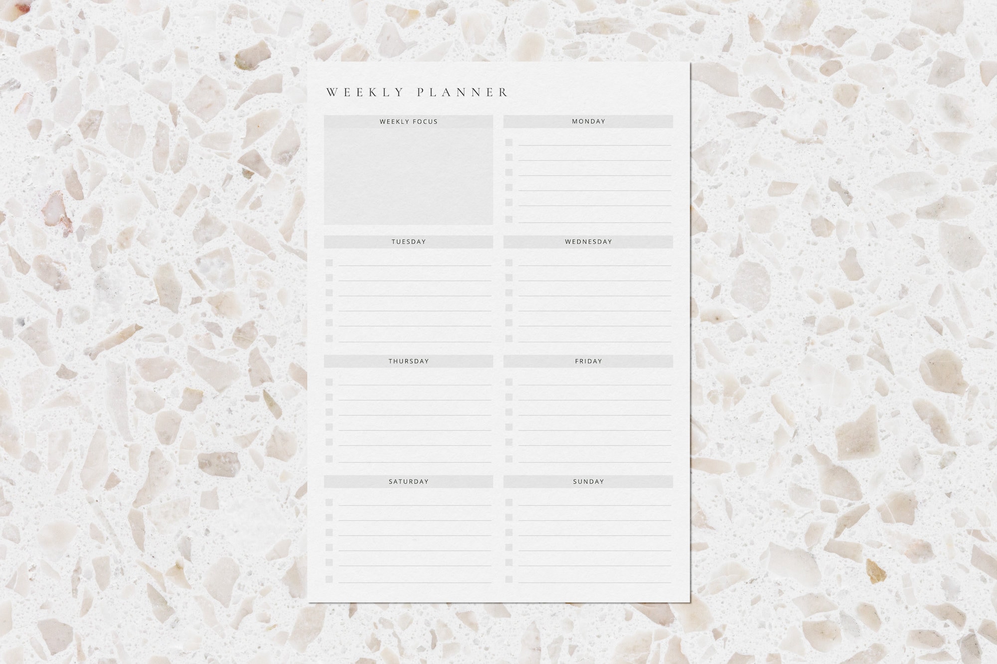 Minimalist Weekly Planner Printable Schedule Template Weekly to Do List ...