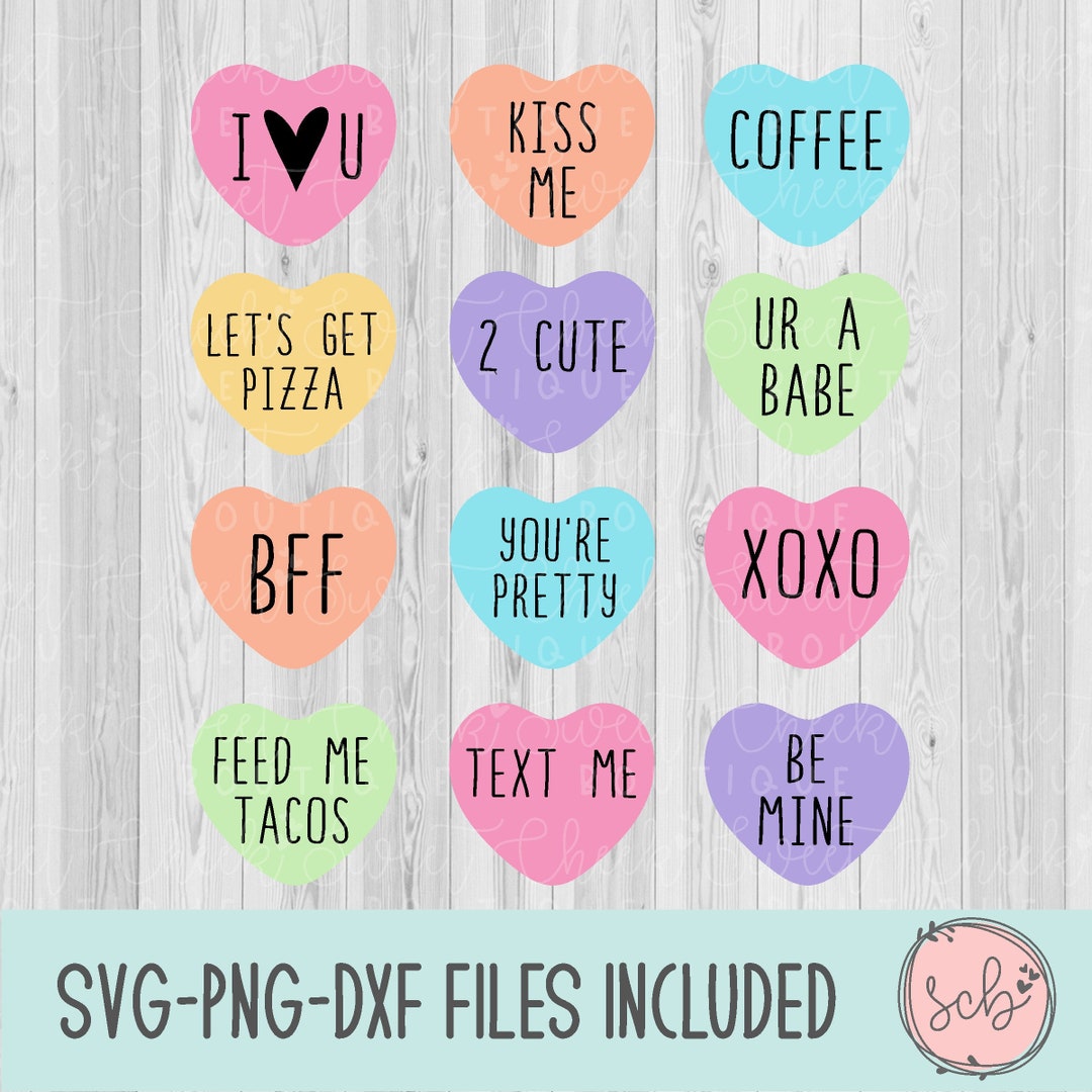 Conversation Heart Svg, Valentines Svg, Valentine Heart Svg, Heart Svg ...