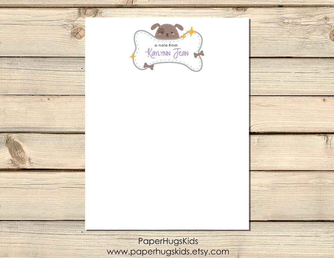PRINTABLE FLAT Stationery, Puppy Dog Stationery, Puppy Note Cards ...