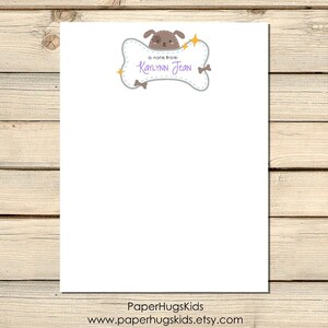 PRINTABLE FLAT Stationery, Puppy Dog Stationery, Puppy Note Cards ...