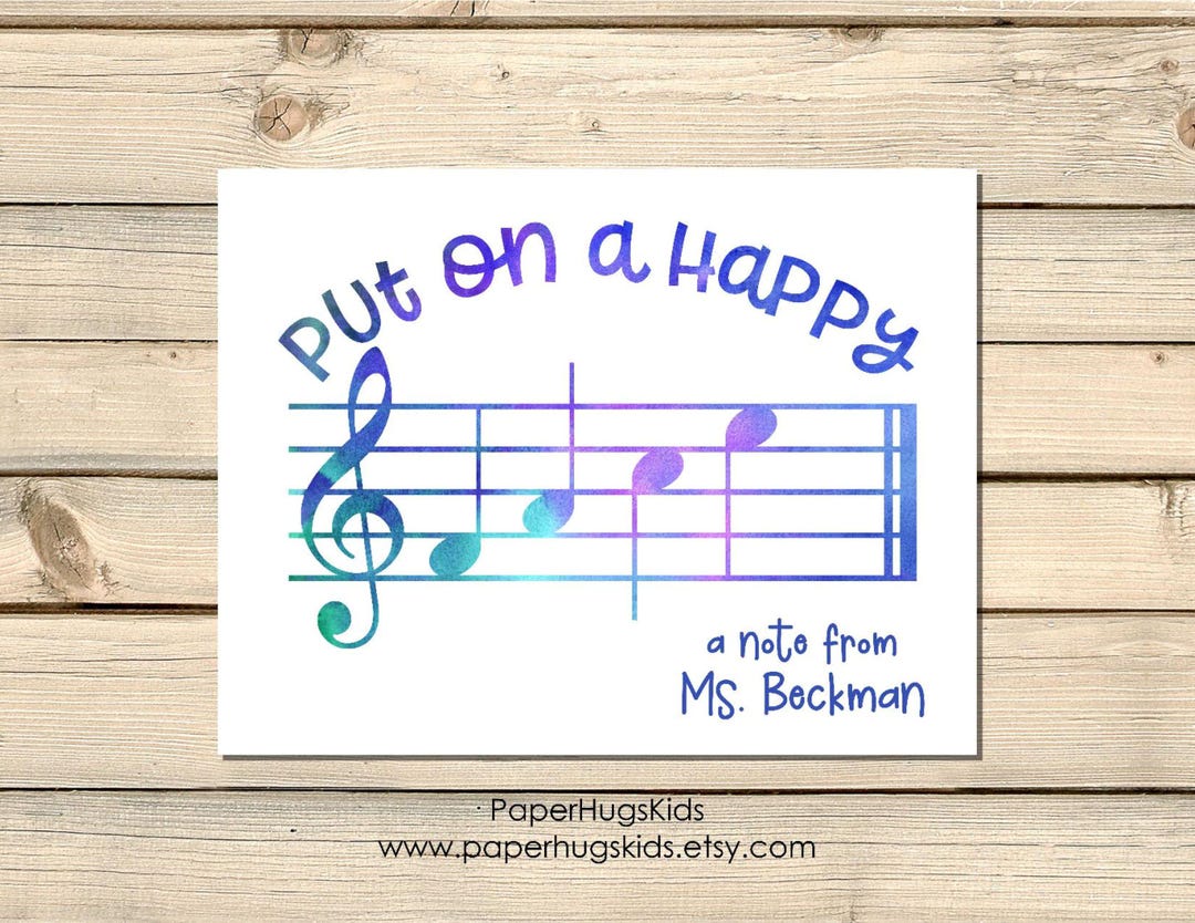 Personalized Music Note Card Set Custom Teacher Stationery Put on a ...