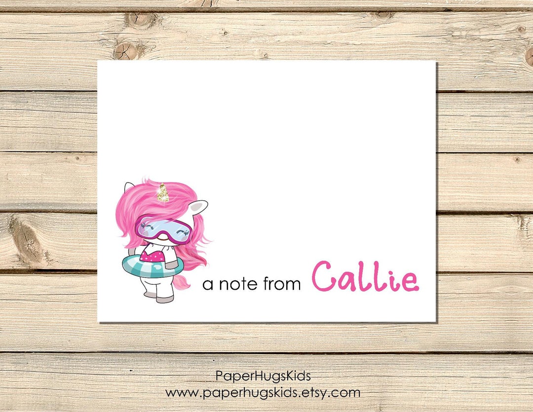 Personalized Unicorn Stationery - Unicorn Note Cards Set - Personalized ...