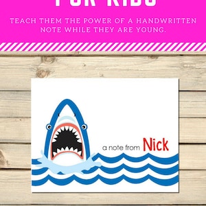PRINTABLE Shark Stationery, Shark Note Cards, Thank You Cards ...