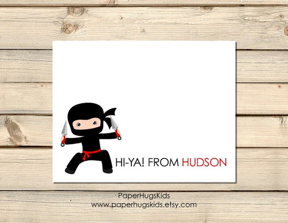 Ninja Stationery Ninja Note Cards Personalized Note Cards - Etsy